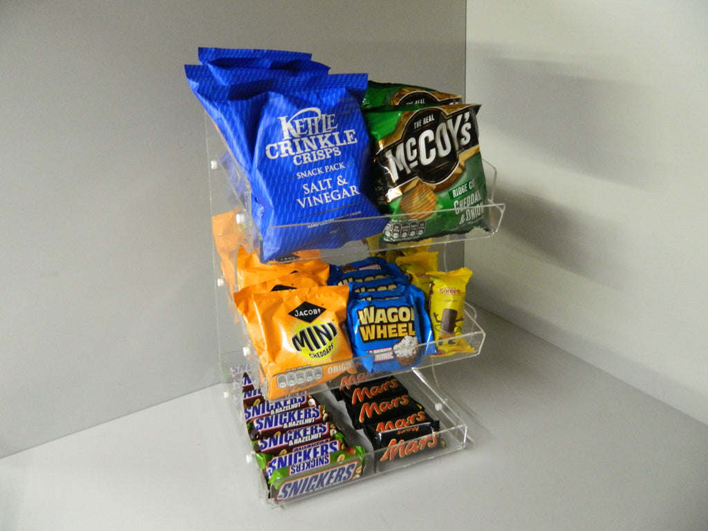 Confectionery, Chocolate bar , Crisps, Condiment etc. 3 Tier Counter D ...