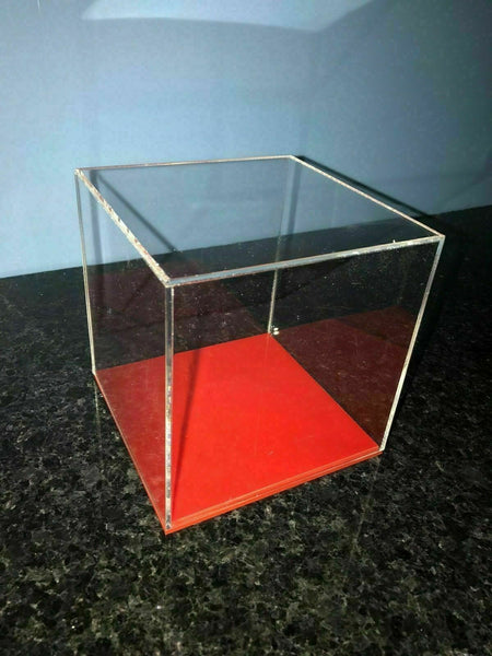 Display Cube Clear Acrylic/Perspex Square Box with Choice of 5 Colour ...